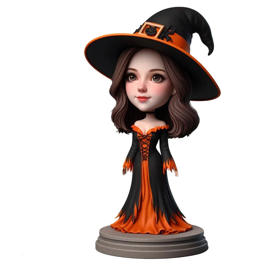 Halloween female zombie custom bobblehead doll with scythe, engraved ...