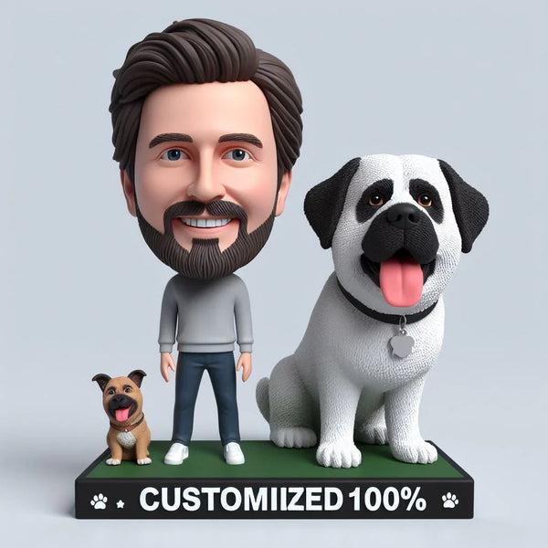 Custom100% Man And Dogs Bobblehead – Mydedor Bobblehead and Custom ...