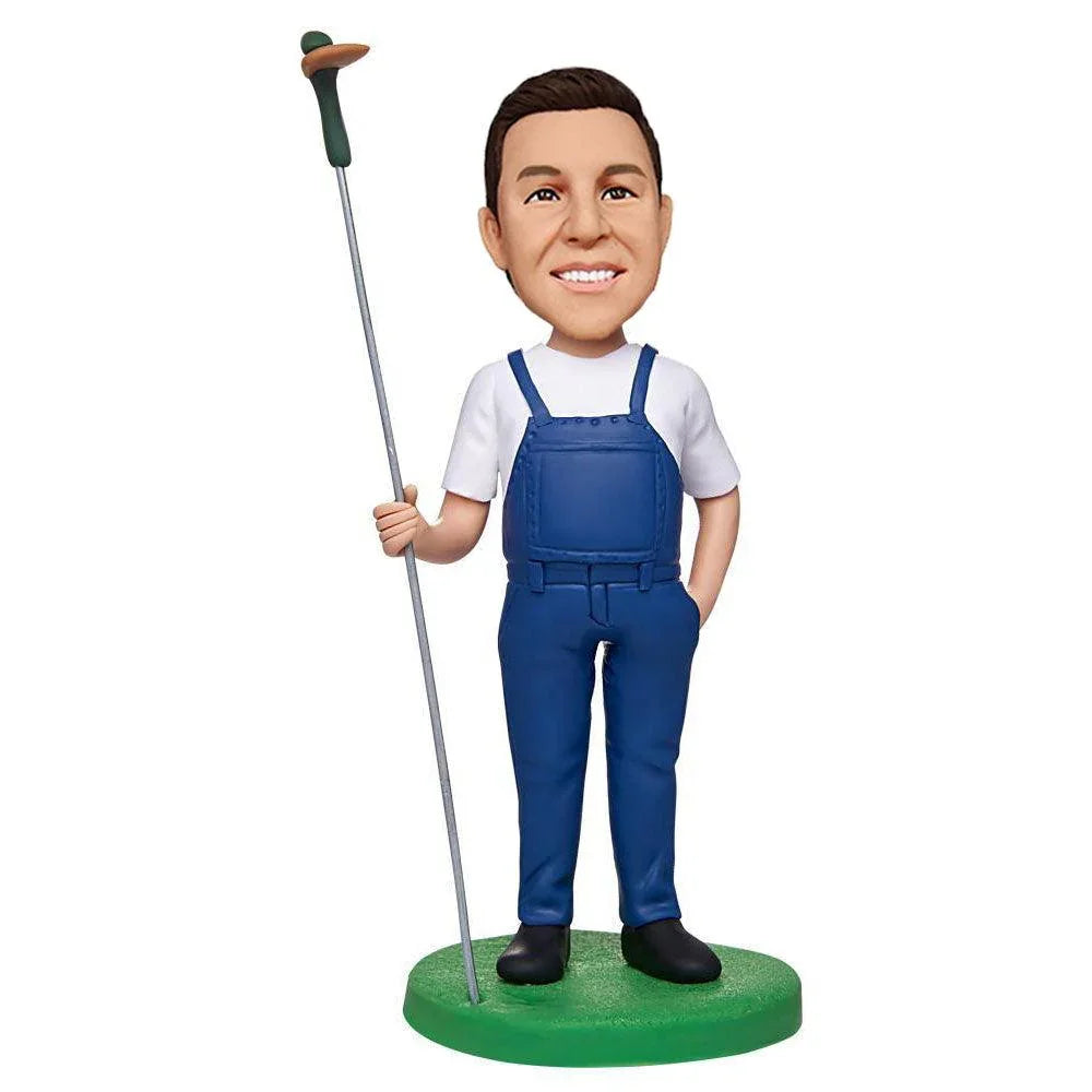 Farmer Holding Tools Custom Bobblehead With Engraved Text – Mydedor ...